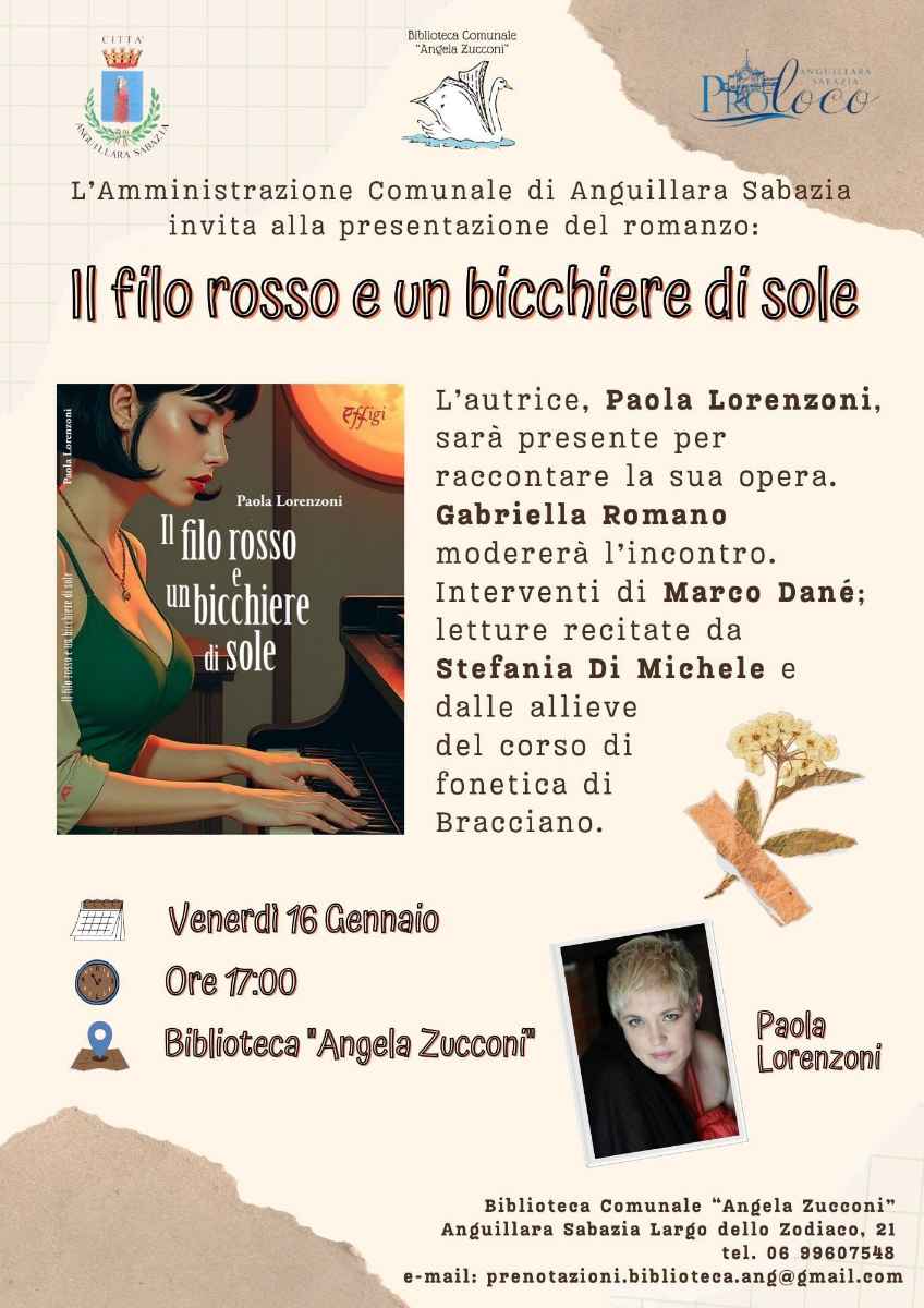 Presentazione del libro "Il filo rosso e un bicchiere di sole" ad ...